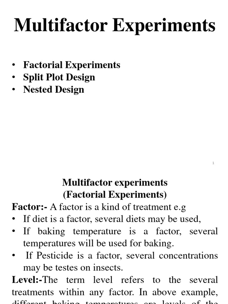 4 Factorial Experiments Pdf Mathematical And Quantitative Methods Economics Teaching