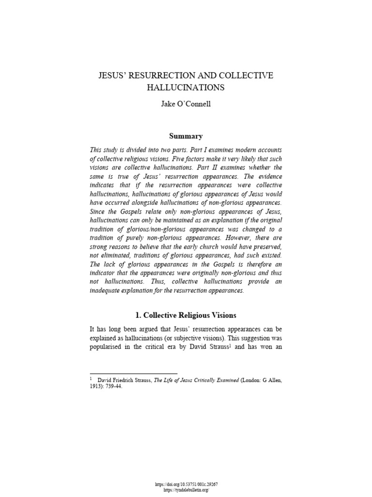 Jesus Resurrection and Collective Hallucinations | PDF | Resurrection ...