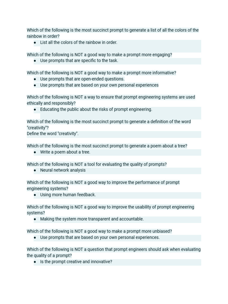 Effective Prompt Engineering Techniques | PDF | Engineering | Usability