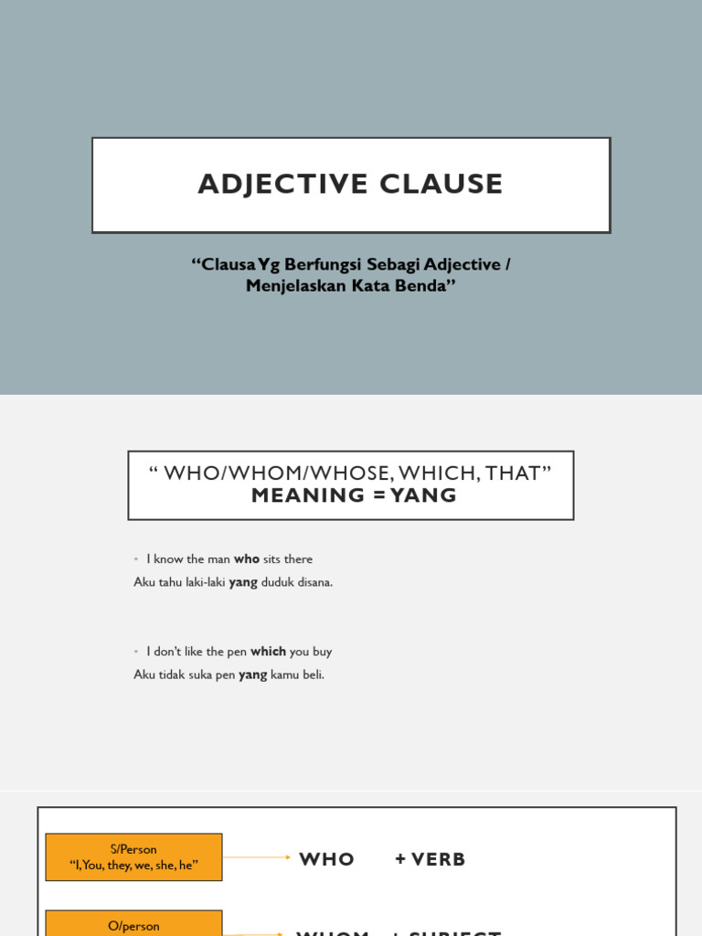 Panduan Penggunaan Adjective Clause | PDF