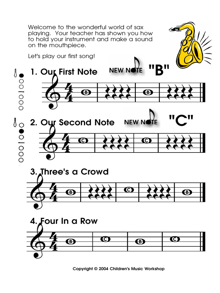 Alto Sax - Infantil - Metodo-The Sax Fun Book | PDF | Foreign Language ...