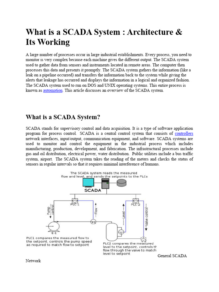 What Is A SCADA System | Download Free PDF | Scada | Programmable Logic Controller