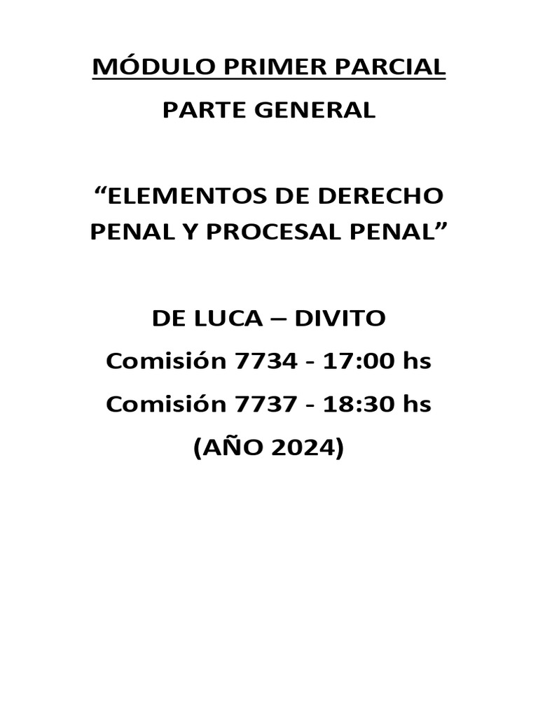 Modulo Primer Parcial 2024 - TP Nro 3 | PDF | Derecho penal | Robo