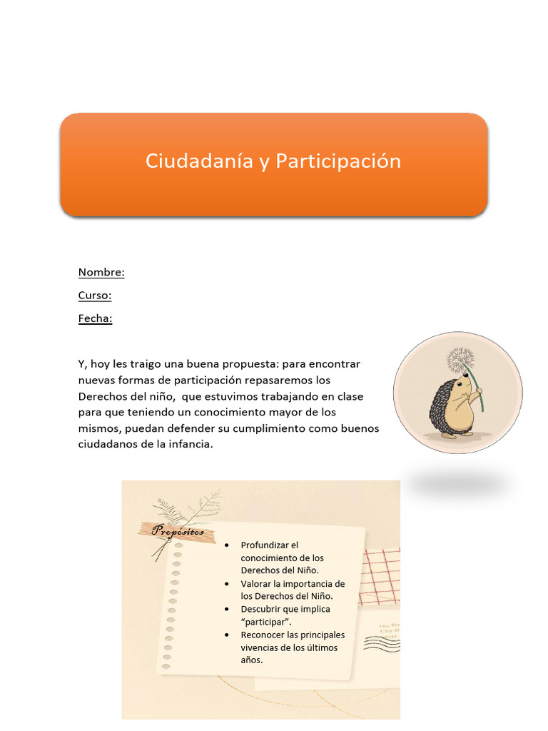 Ciudadan-A y Participaci-N 1 - Los Derechos Del Ni-O | PDF | Derechos de los niños