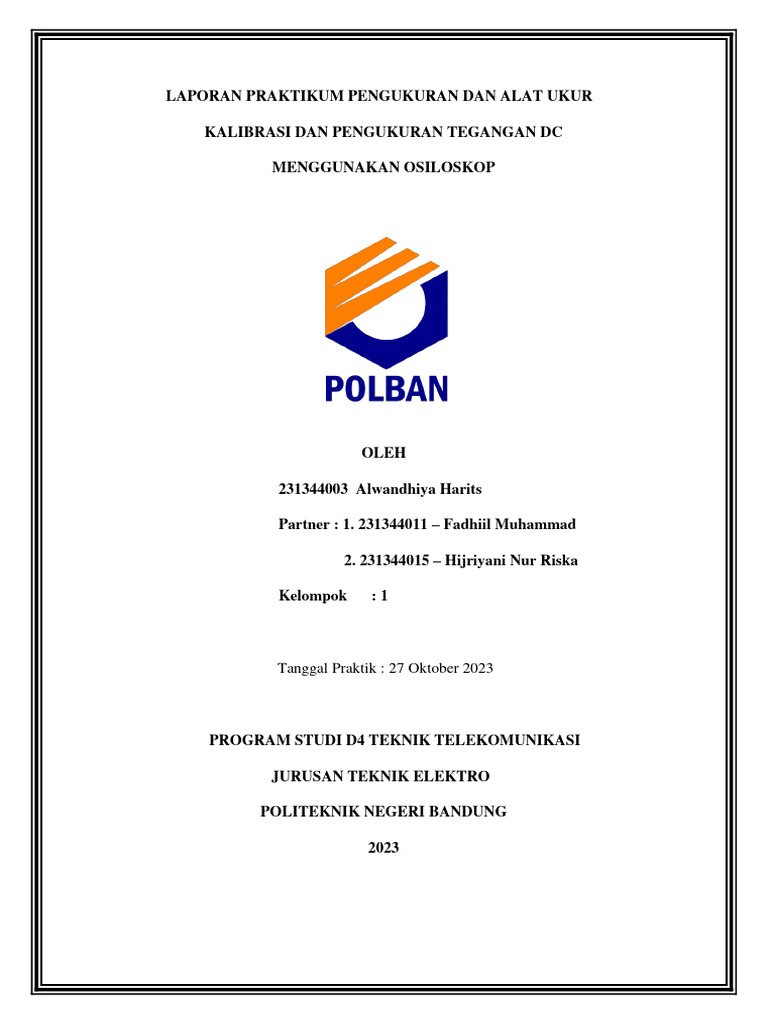 Alwandhiya Harits - Laporan Praktikum Kalibrasi Osiloskop - 1A-TNK | PDF