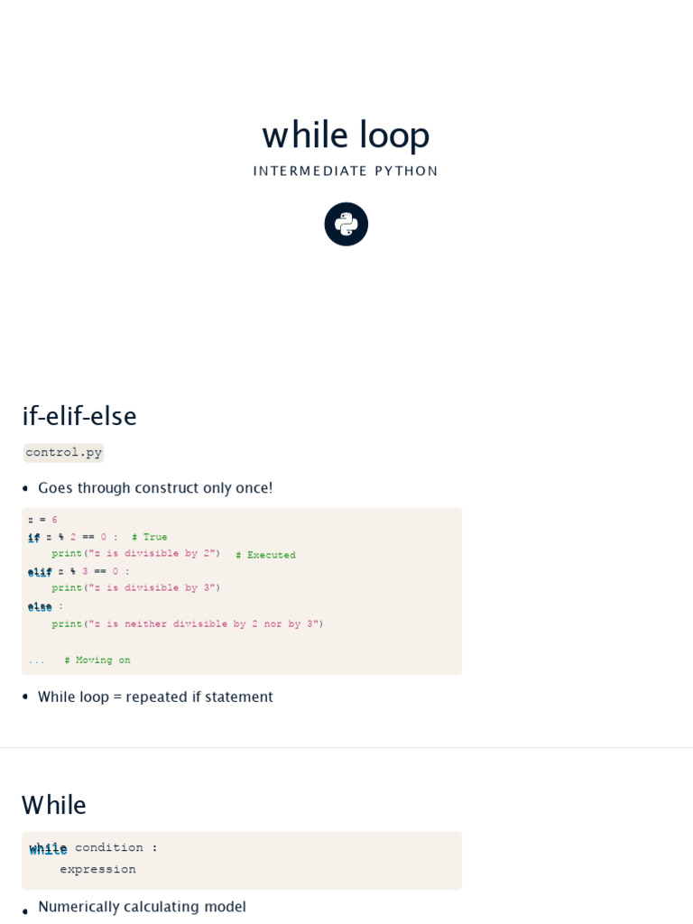 Intreoduction To Python While Loop | PDF | Software Engineering | Computing