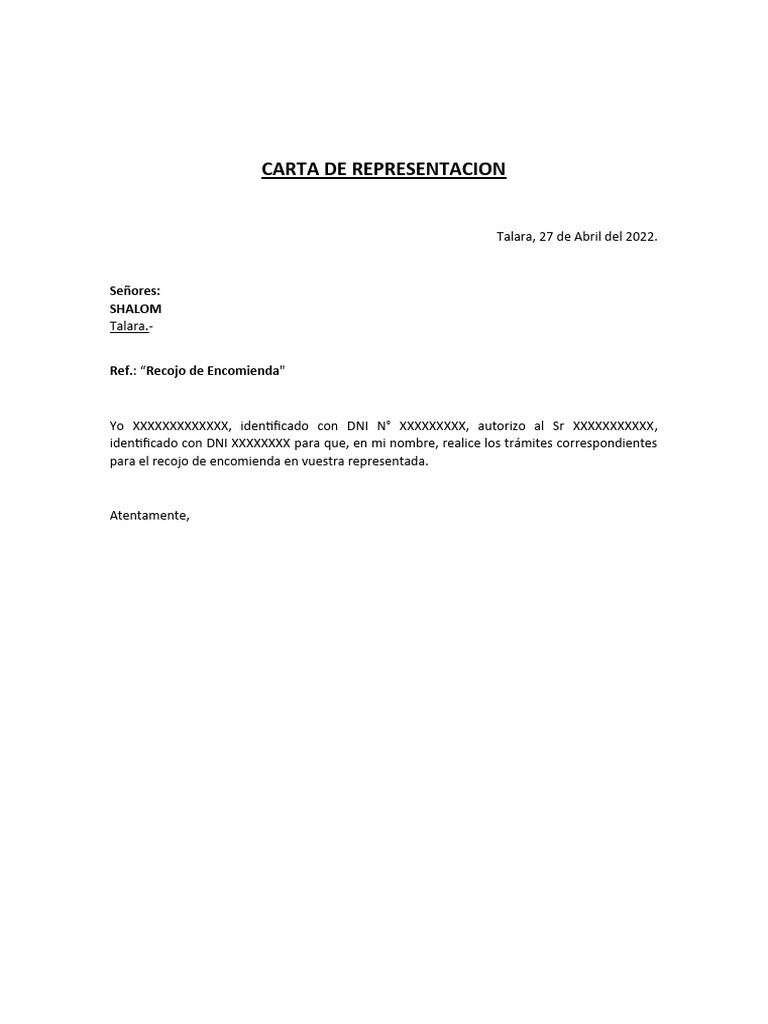 Carta de Representacion | PDF