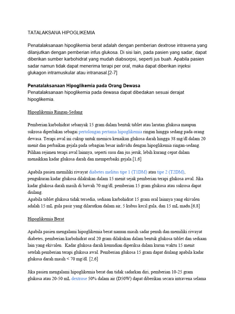 Penatalaksanaan Hipoglikemia Efektif | PDF
