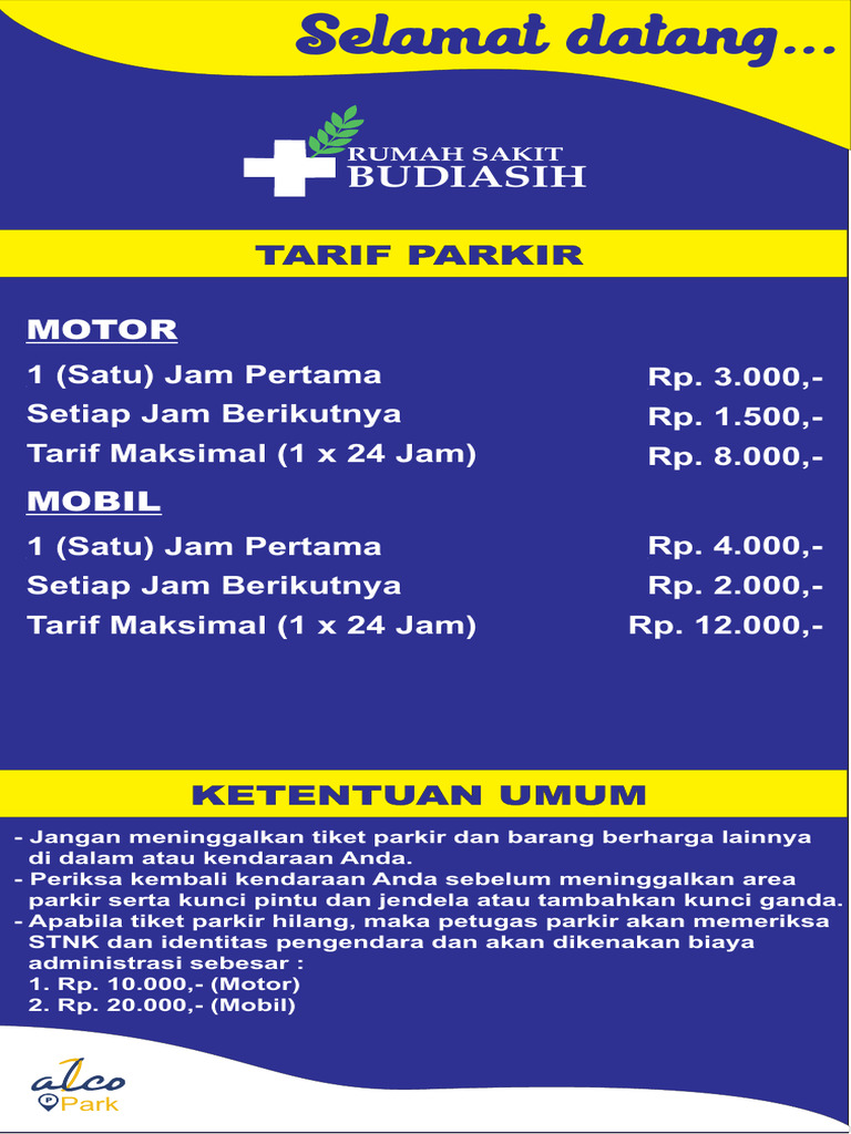 Desain Rambu Tarif ALCO PARK | PDF