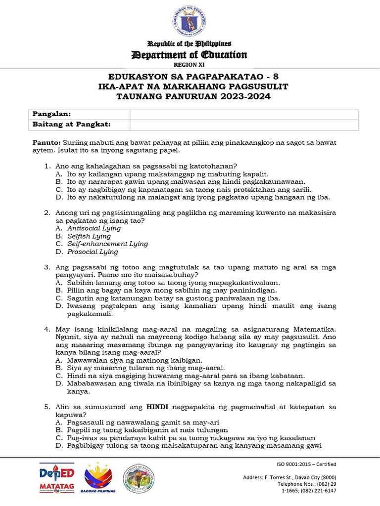 EsP_8_4thQuarter_2023-2024_TQ_AK_TOS | PDF