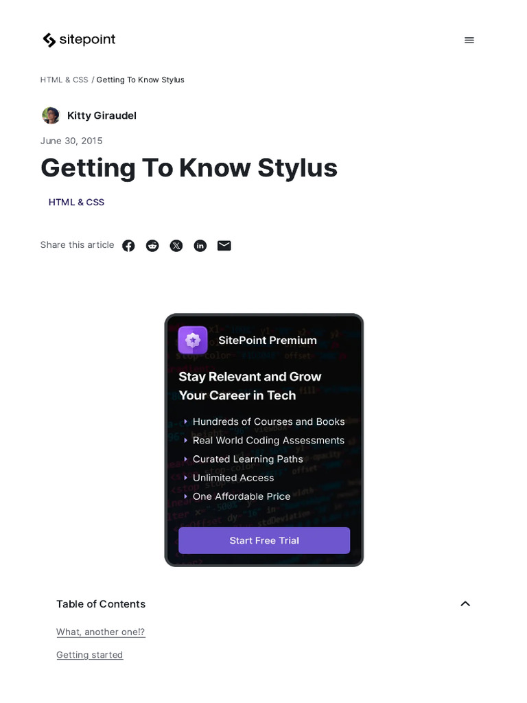 Getting To Know Stylus - SitePoint | PDF | Computer Programming | Software Engineering