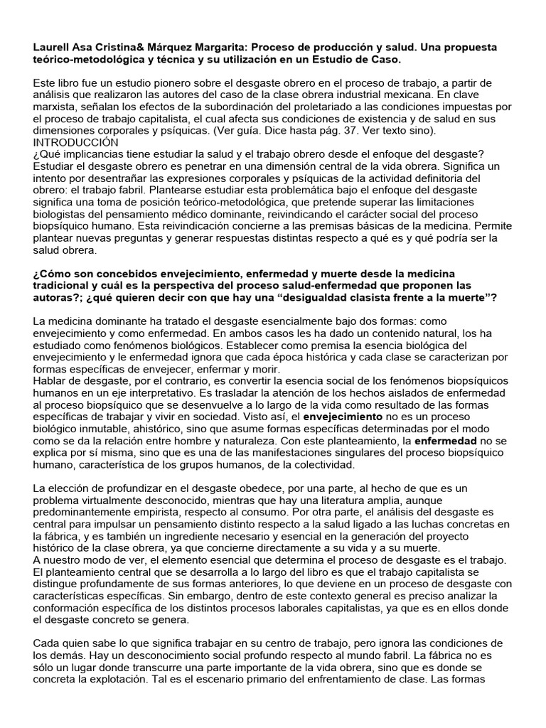 Laurell Asa Cristina | PDF | Capital (economía) | Capitalismo