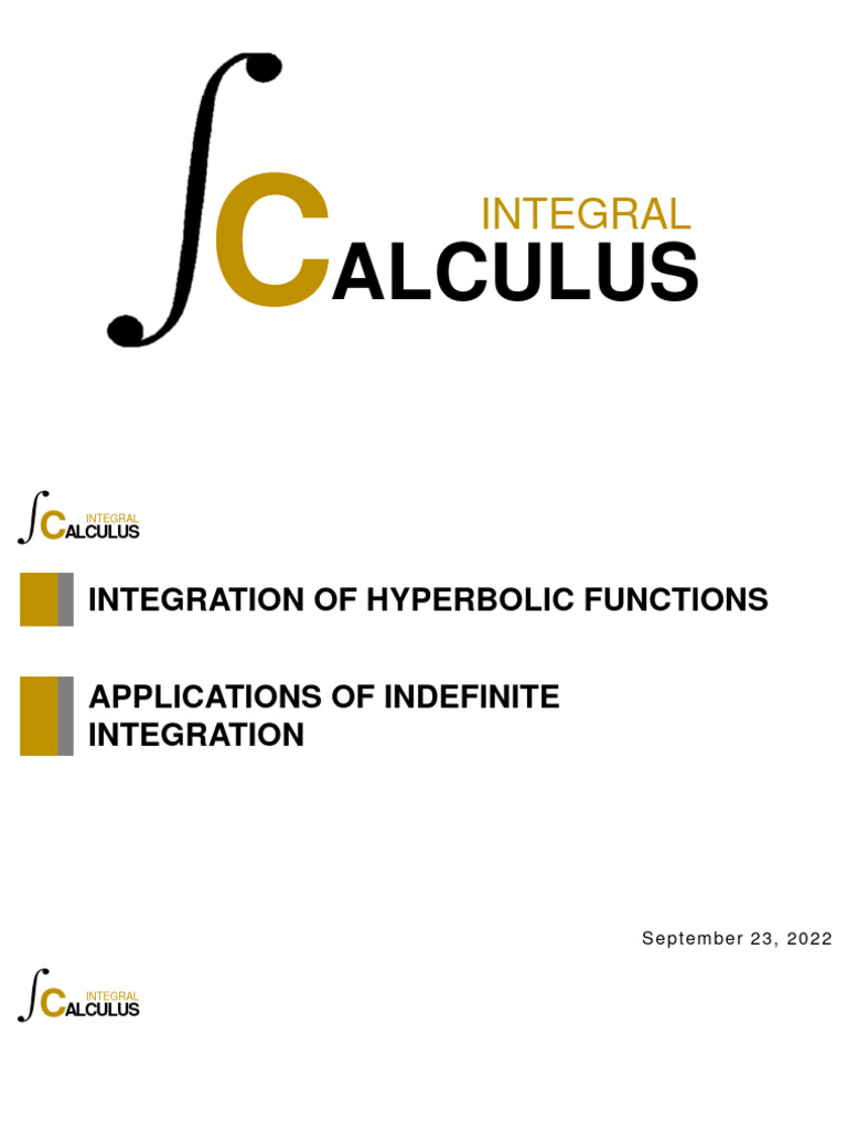 10-3-2022 Lesson 3 - Integration of Hyperbolic Functions and ...