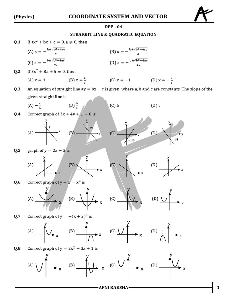 Dpp 04 Coordinate System And Vector Pdf Acceleration Line Geometry