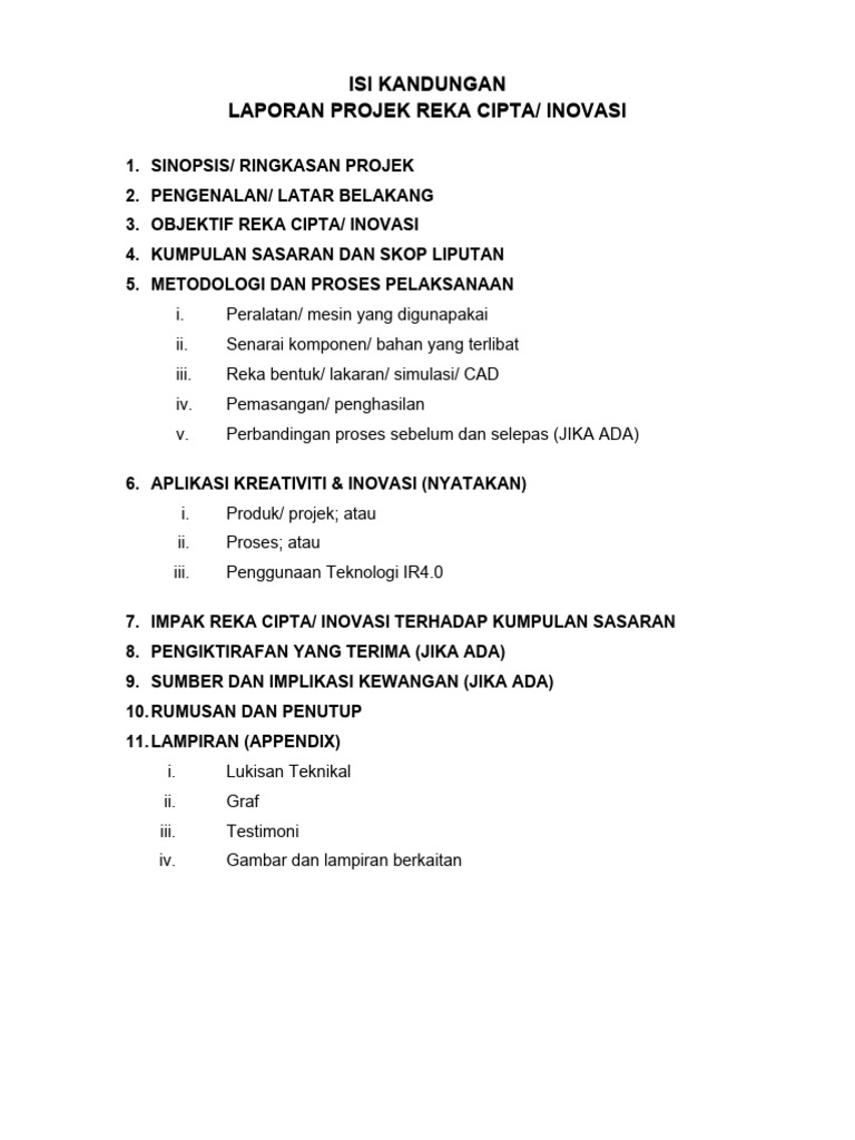Laporan Projek Reka Cipta | PDF