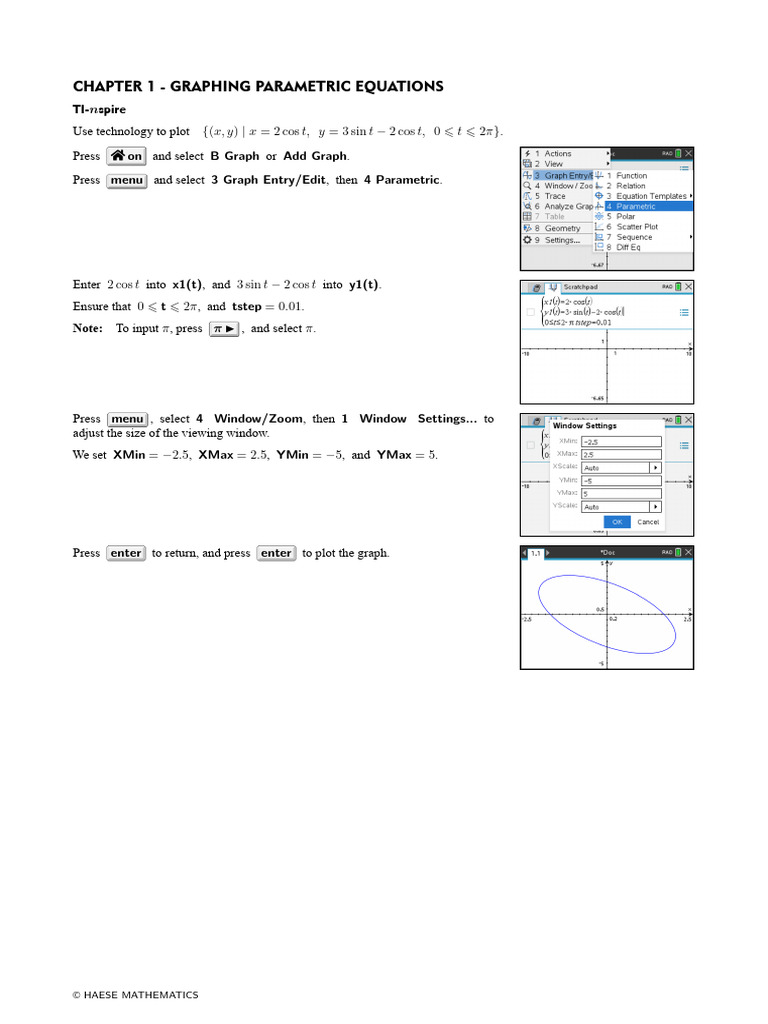 Analysis and Approaches HL - Calculator Guide - TI-nspire | PDF ...