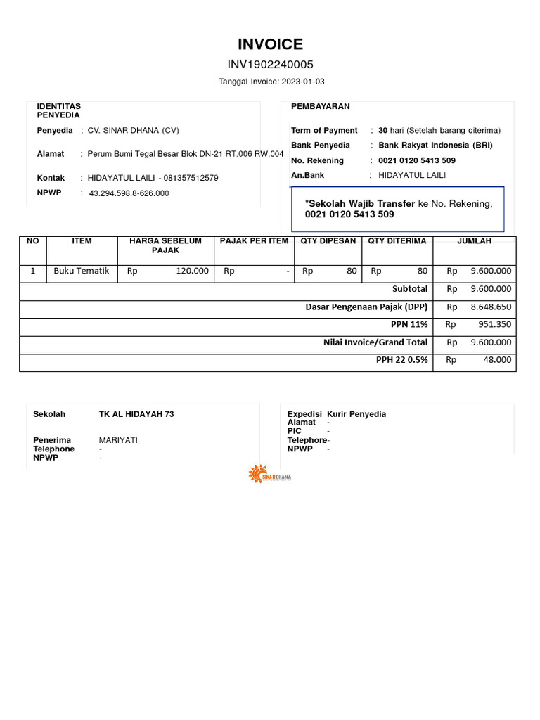 Inv BUku Tema Hidaya 73 | PDF