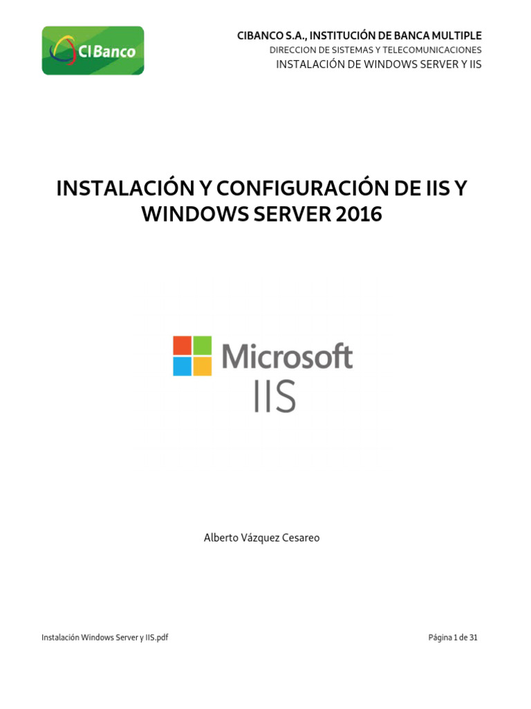 Instalacion de Windows Server y IIS | Descargar gratis PDF | Servicios de Información de ...