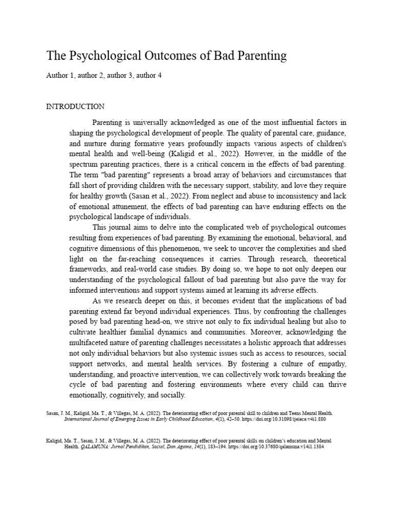 Journal English Second | PDF | Parenting | Psychology Journal English Second | PDF | Parenting | Psychology