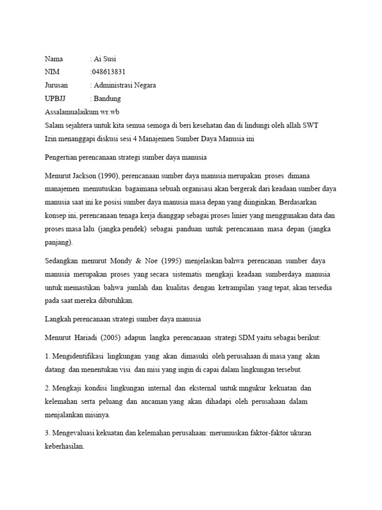 Diskusi 4 Manajemen SDM | PDF