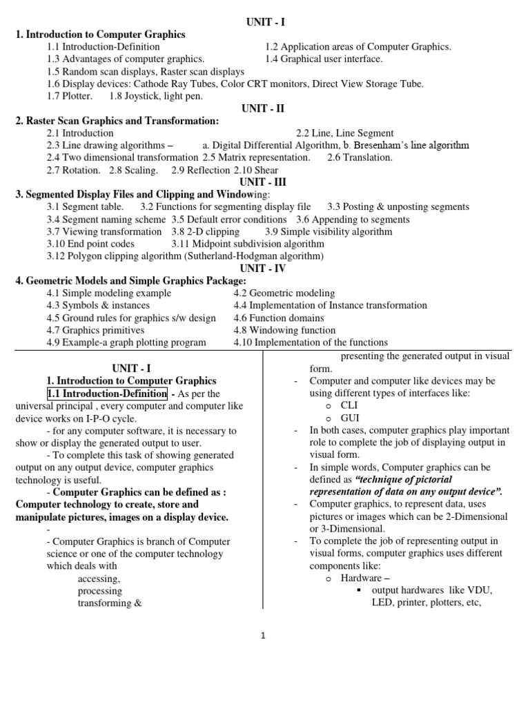 Comp Graphics - Notes - All - Chaps | PDF | Graphical User Interfaces ...