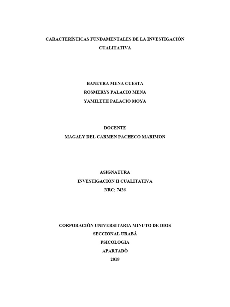Características Fundamentales de La Investigación Yami | PDF | Caso de ...
