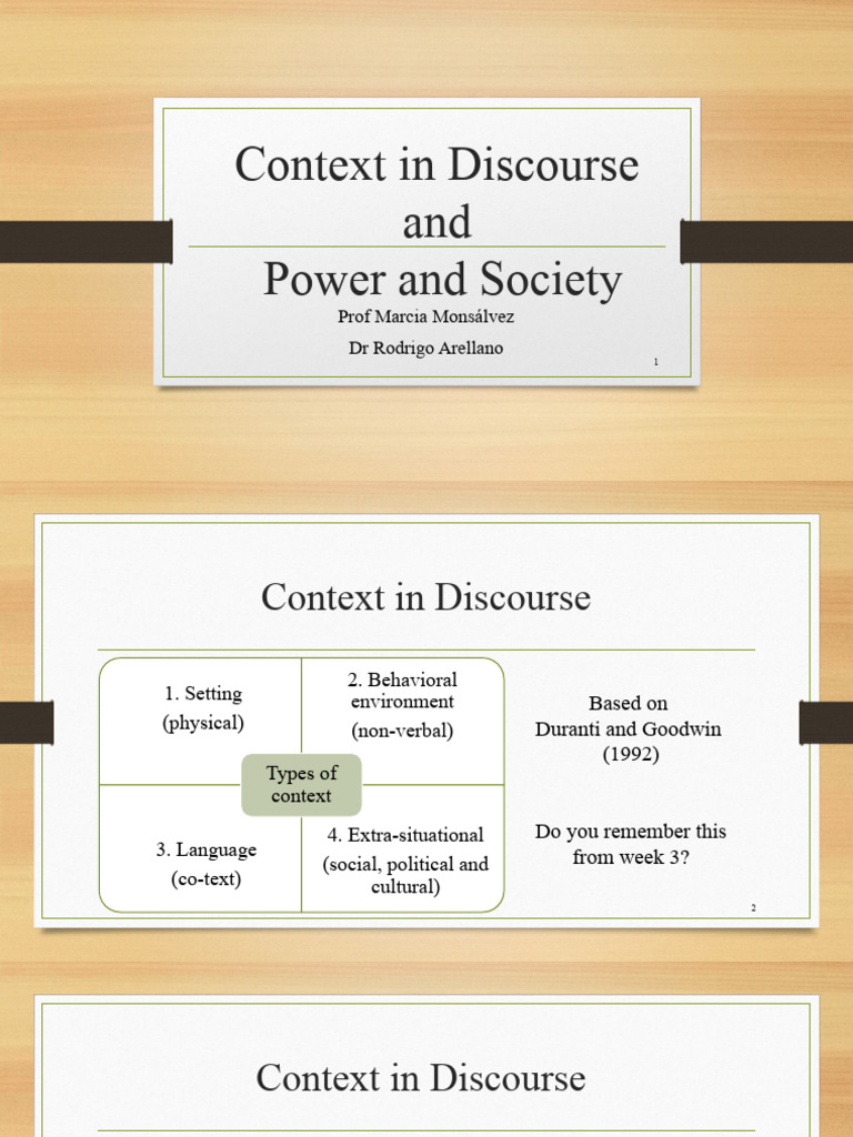 Context, Discourse, Power and Society 2 | PDF | Discourse | Power ...