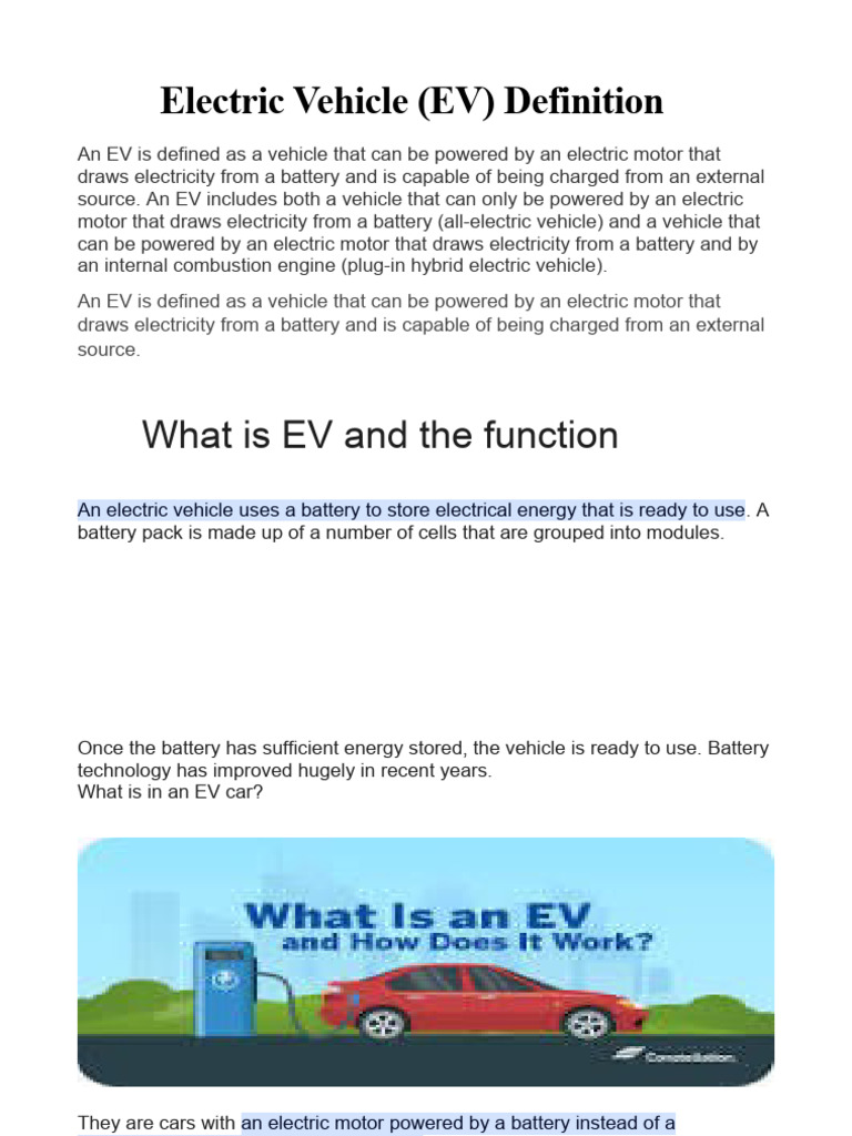 EV Module Workbook | PDF | Electric Vehicle | Rechargeable Battery