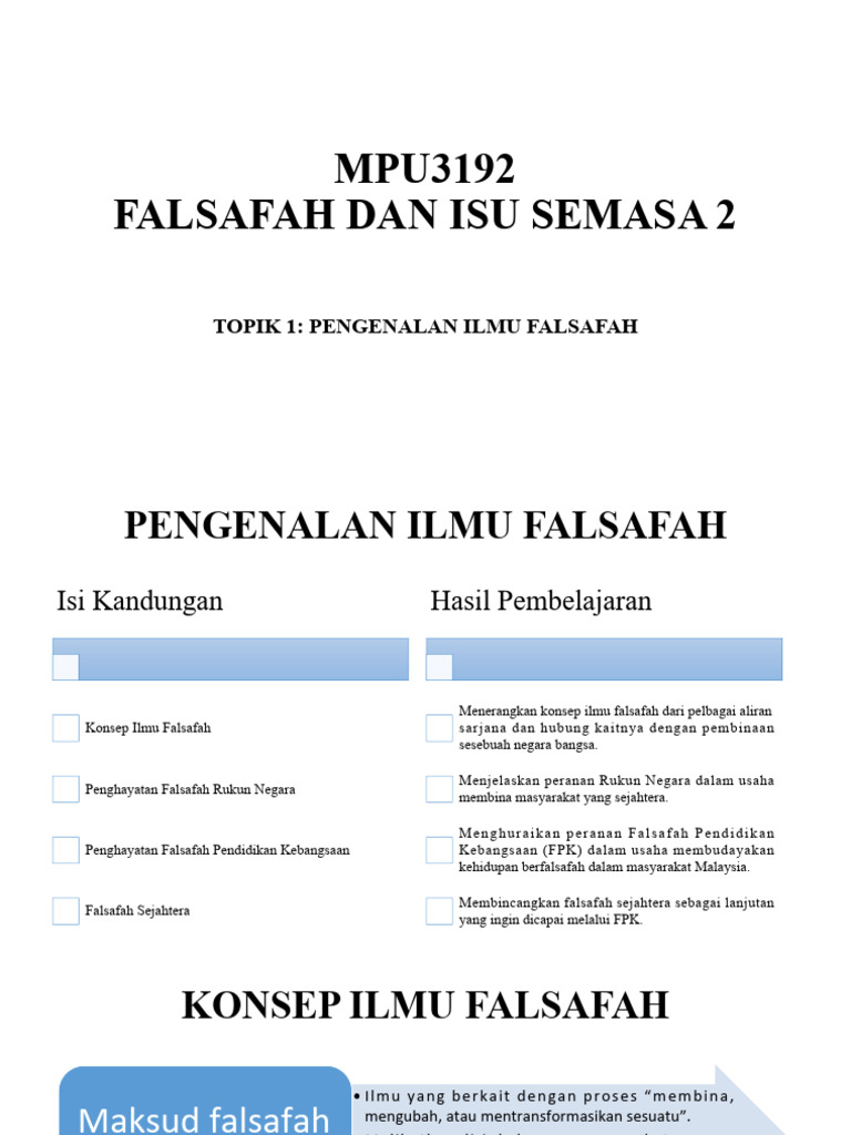 Falsafa Slide Note Topic 1 | PDF