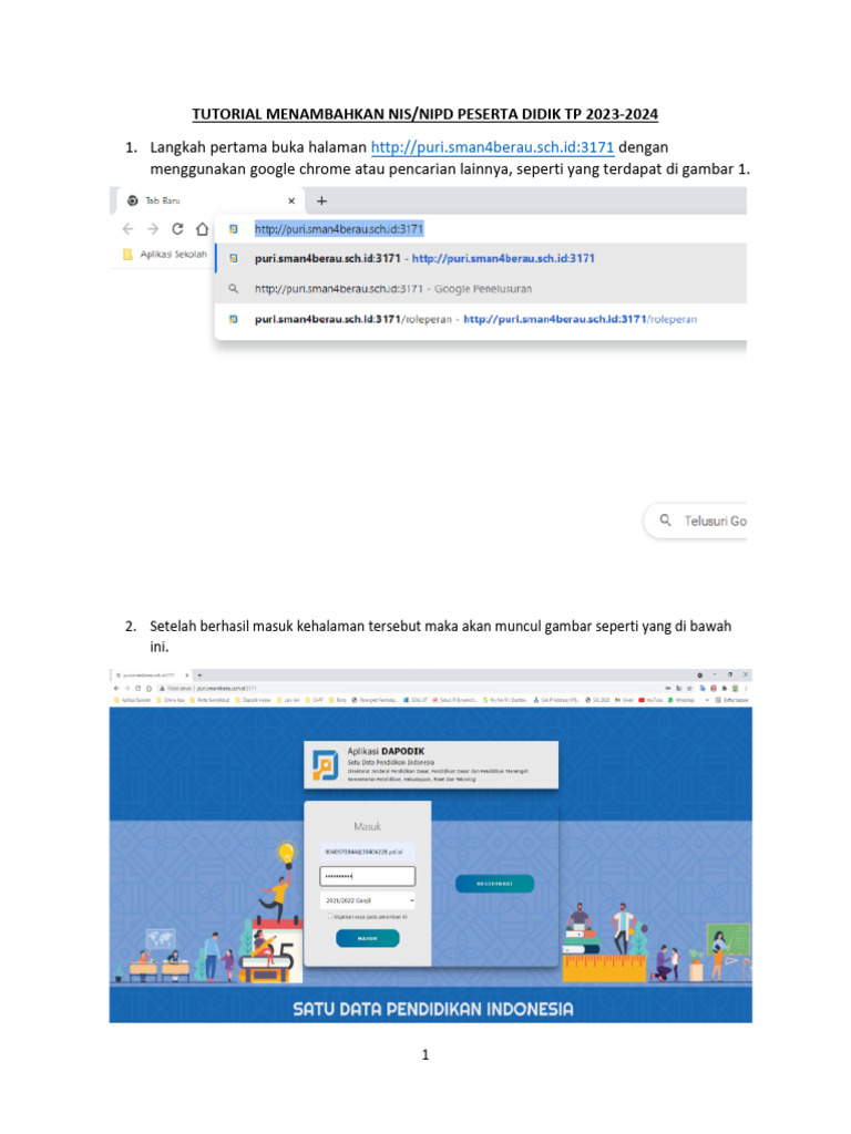 Tutorial Nipd Dapodik Siswa | PDF
