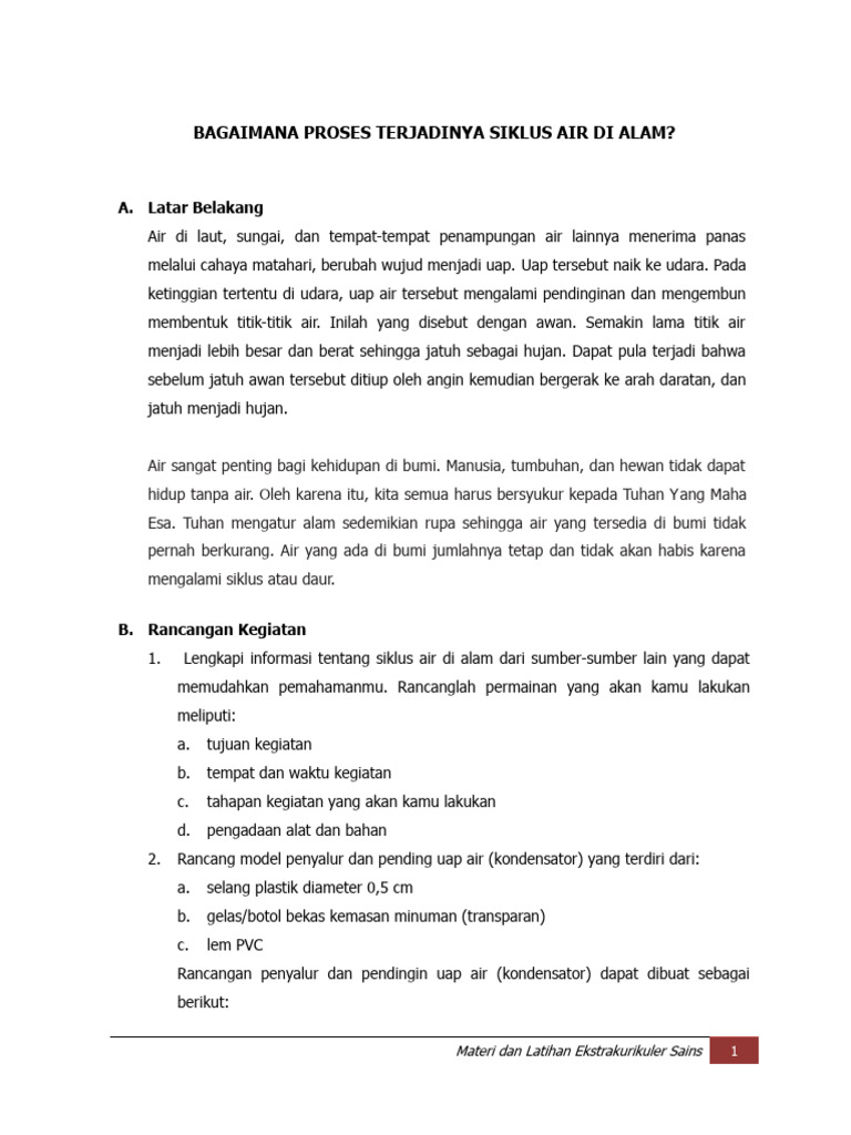 09 Contoh Materi Bagaimana Siklus Air Di Alam | PDF