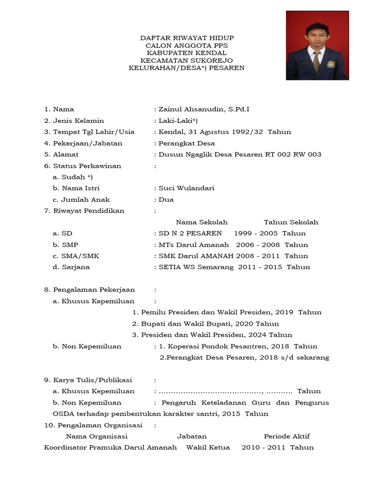 Daftar Riwayat Hidup PPS | PDF | Perjalanan