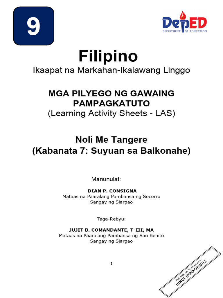 FILIPINO9 ULAS Final | PDF