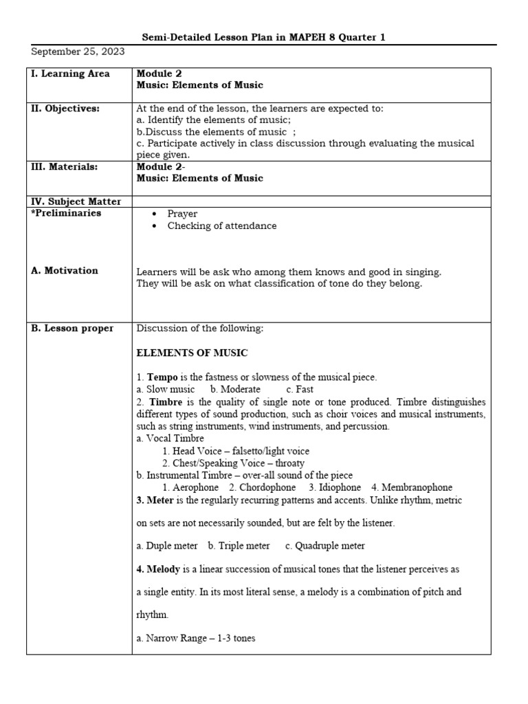 Lesson 2 | PDF | Pitch (Music) | Rhythm
