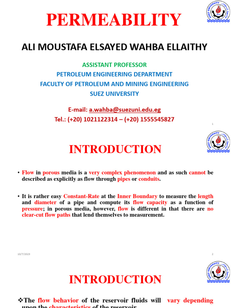 Permeability | PDF | Permeability (Earth Sciences) | Fluid Dynamics