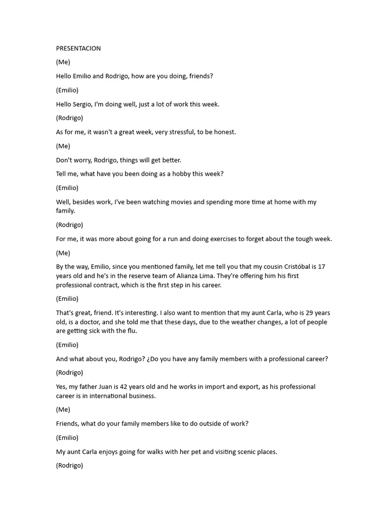 PRESENTACION Ingles | PDF