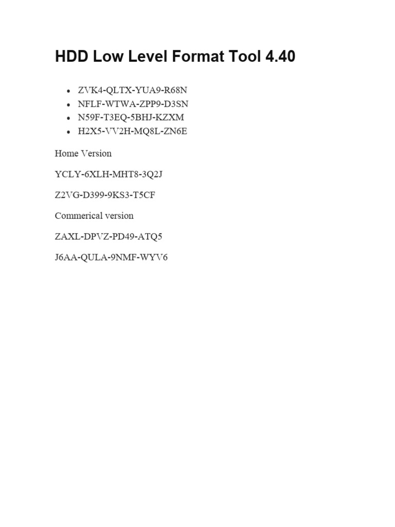HDD Low Level Format Tool 4 | PDF