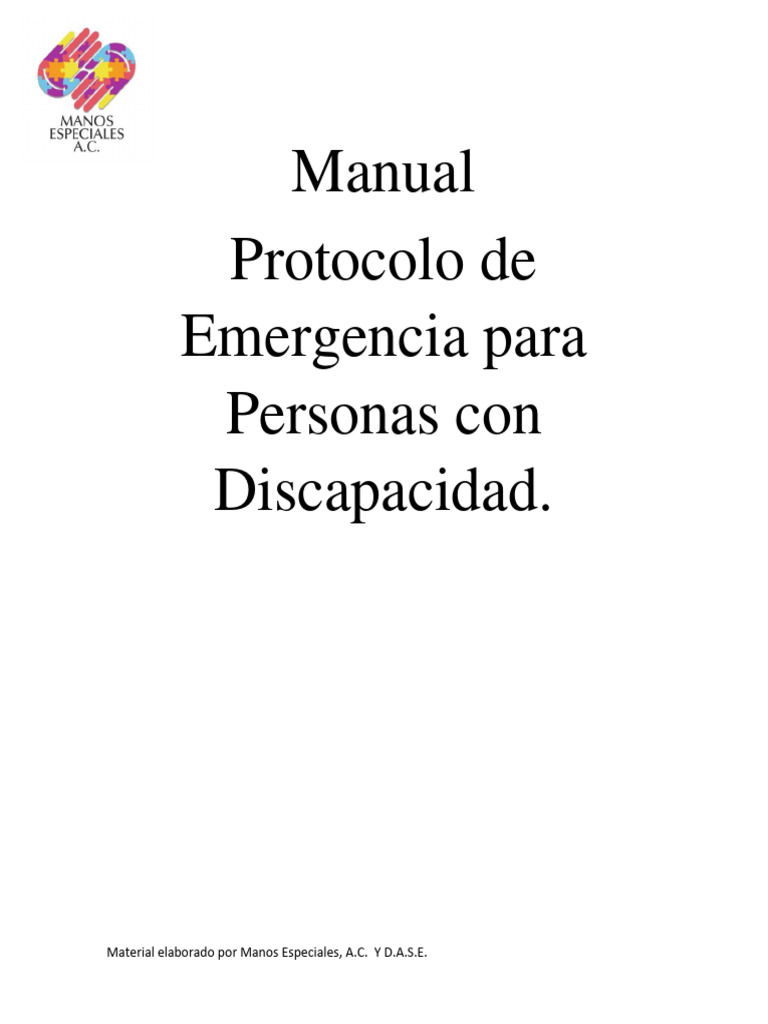 Manual Protocolo de Emergencia para Personas Con Discapacidad 2024 | Descargar gratis PDF ...