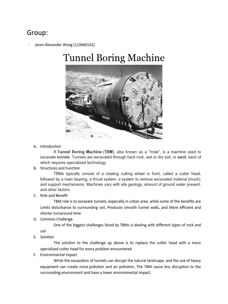 Tunnel Boring Machine | PDF
