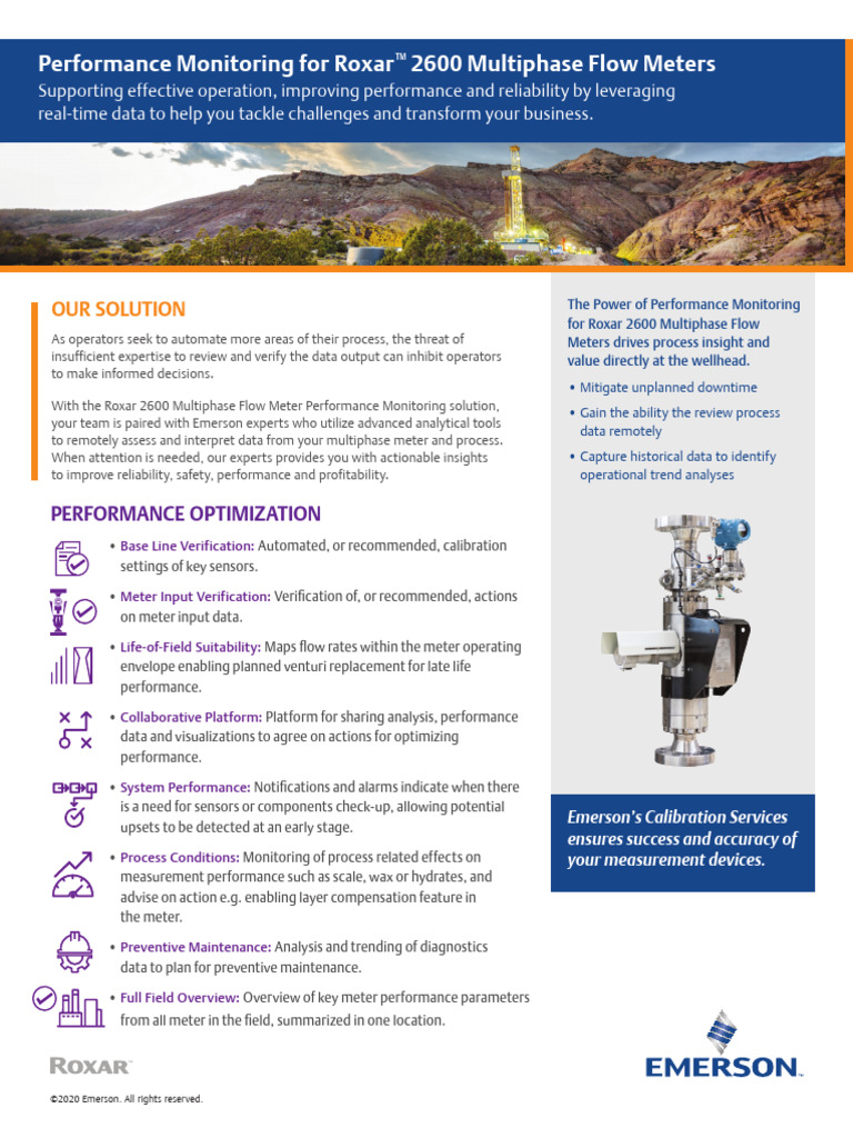 Flyer Performance Monitoring For Roxar 2600 Multiphase Flow Meters en ...