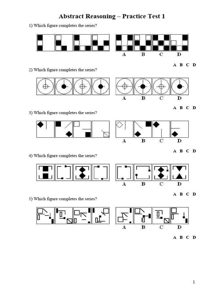 Psychometric Success Abstract Reasoning Practice Test 1 | PDF ...
