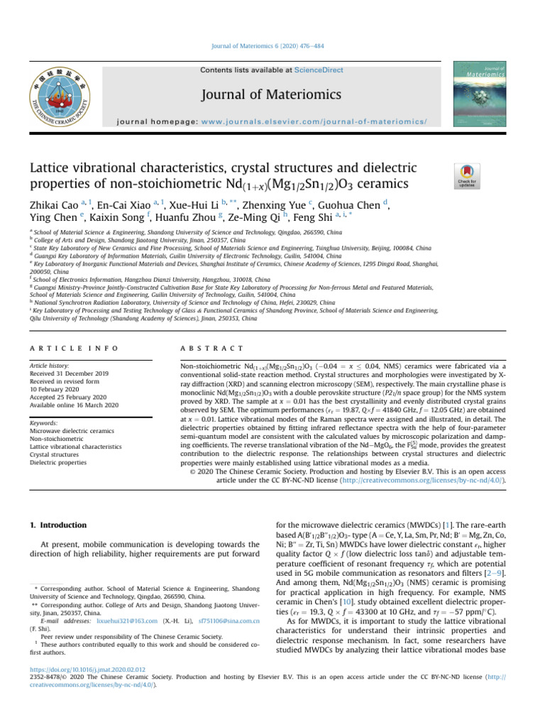 Lattice Vibrational Characteristics Crystal Structures and D 2020 ...
