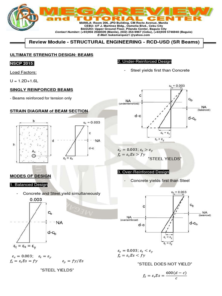 Review Module 28 - RCD 2 (PART 1) | PDF | Beam (Structure) | Bending