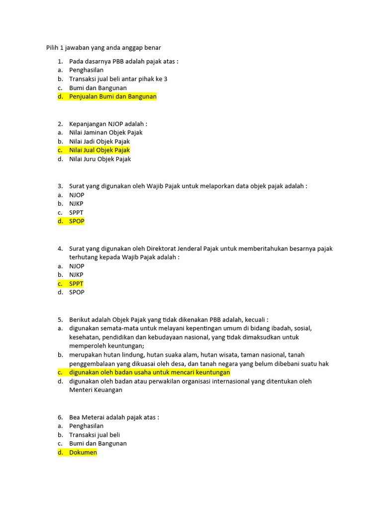 Soal Ujian PBB Dan BM | PDF