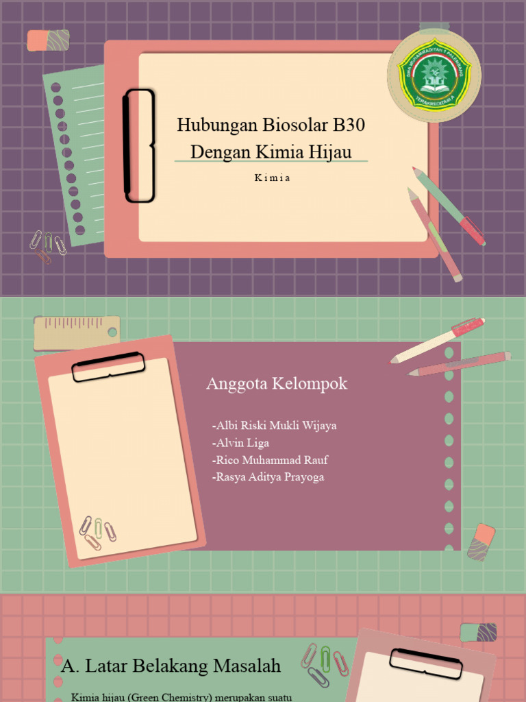 Manfaat Biosolar B30 dalam Kimia Hijau | PDF