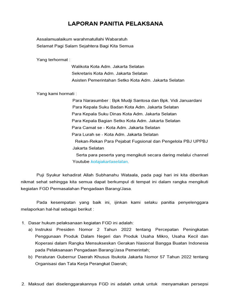 14 - Laporan Panitia Pelaksana | PDF