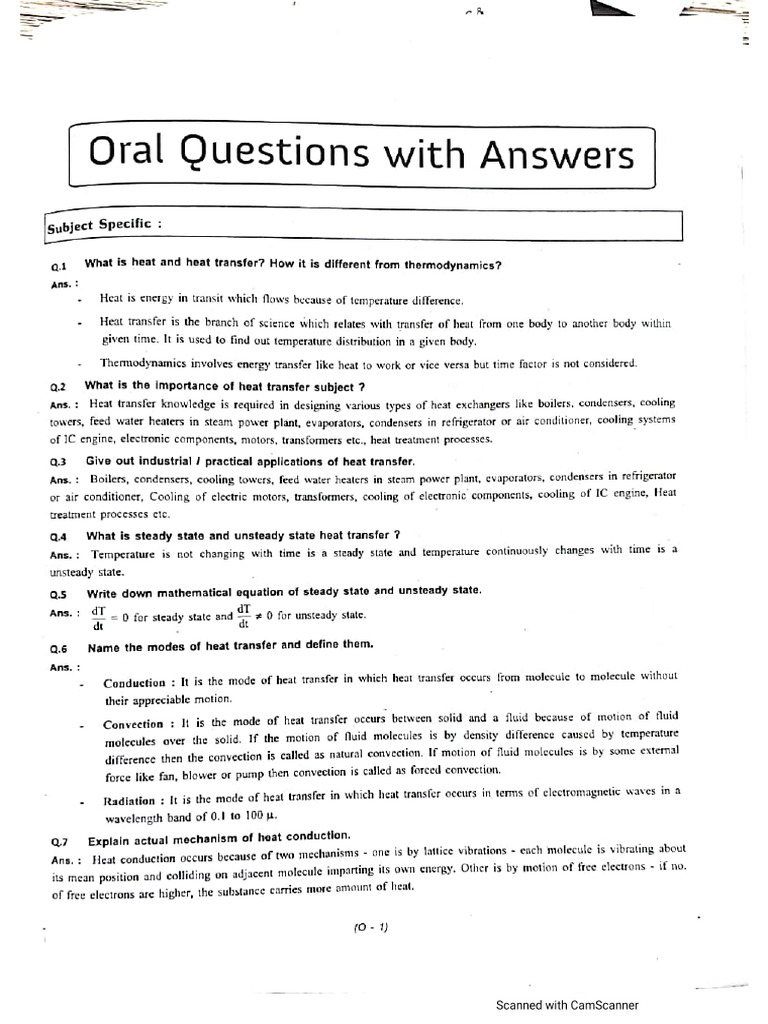 HT Oral Question Bank | PDF