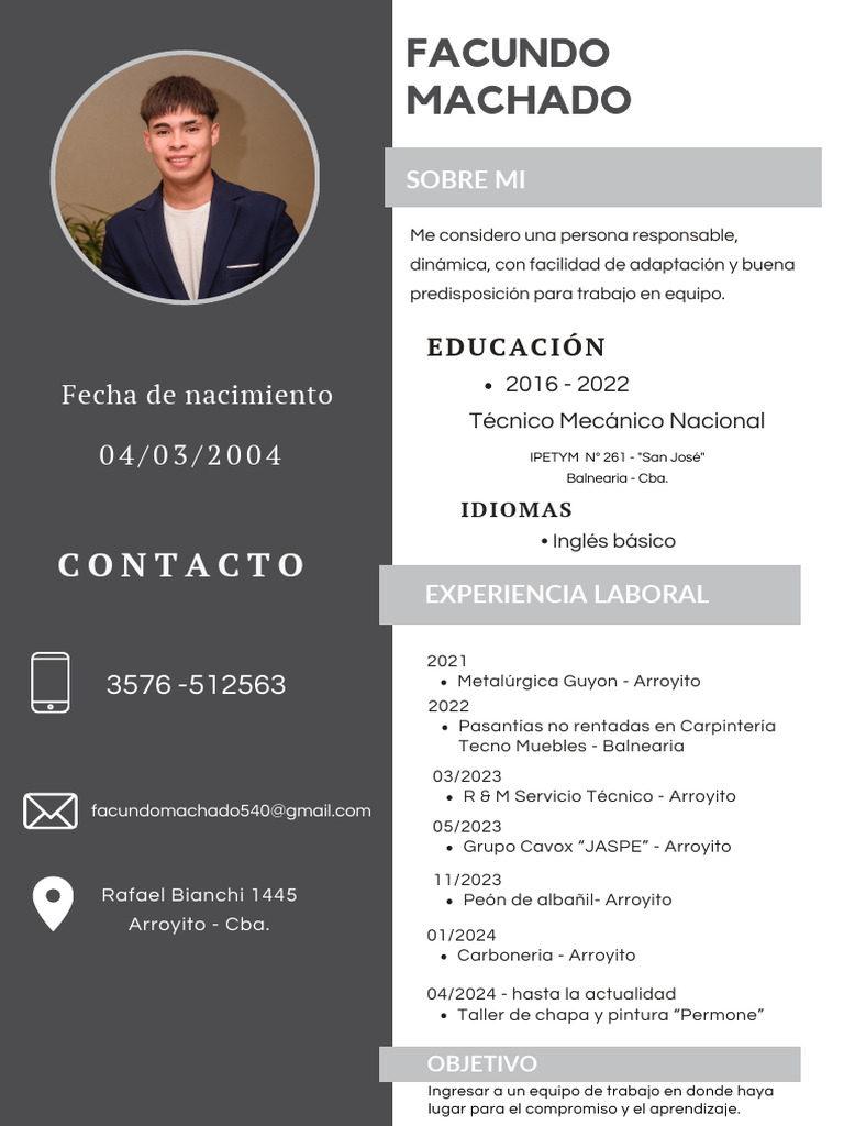 CV Facundo Machado 2024 | PDF