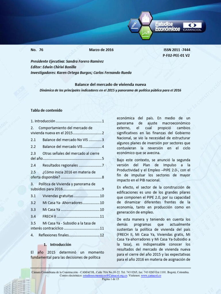 Informe Económico 76 - 0 | PDF | Economias | Ciencias económicas