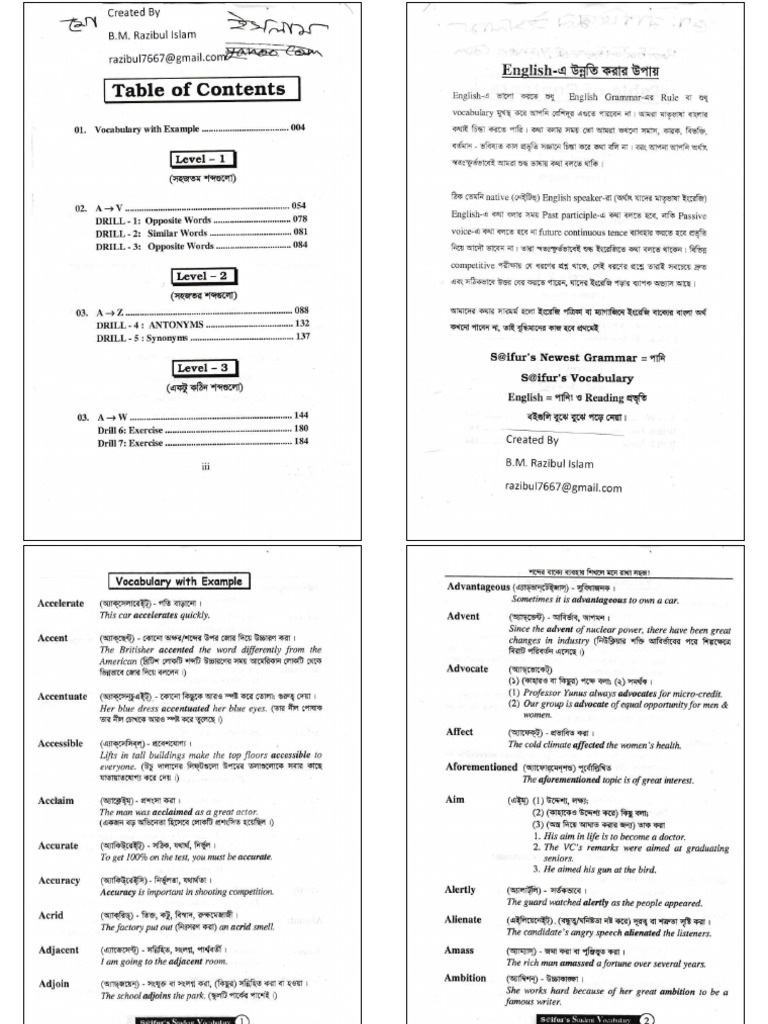 Saifurs Vocabulary (WWW - Studybd.net) - Compressed | PDF